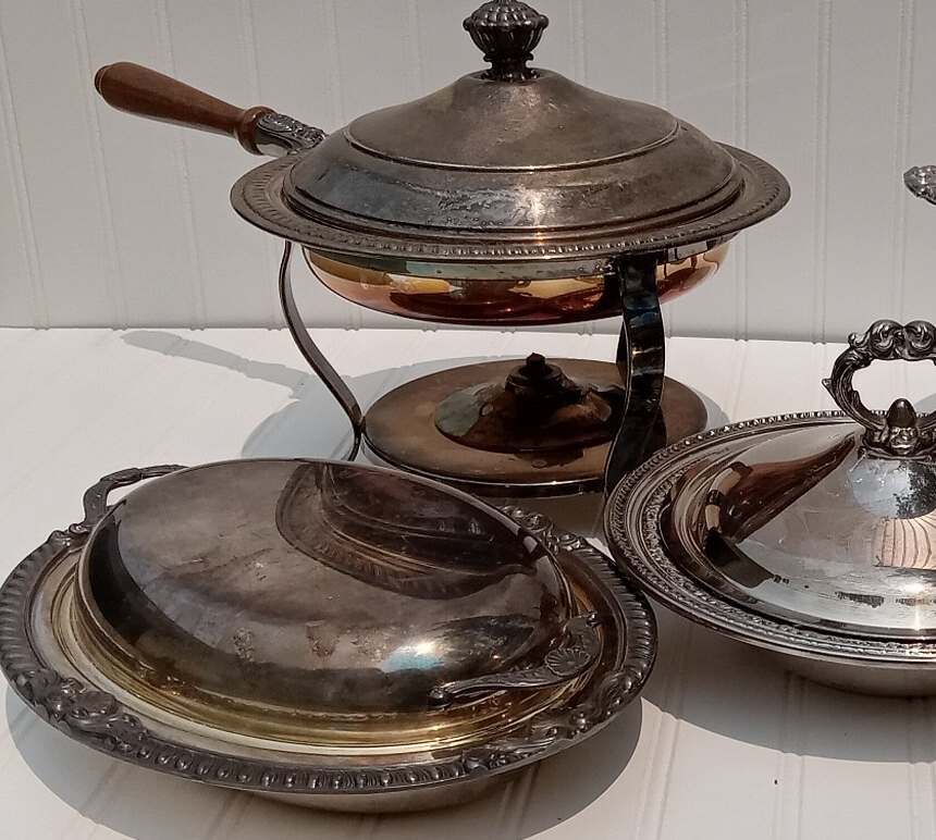 Silverplated Serving Dishes Chafing Serve Ware Catering Vtg LOT OF 5 Silverplate | eBay