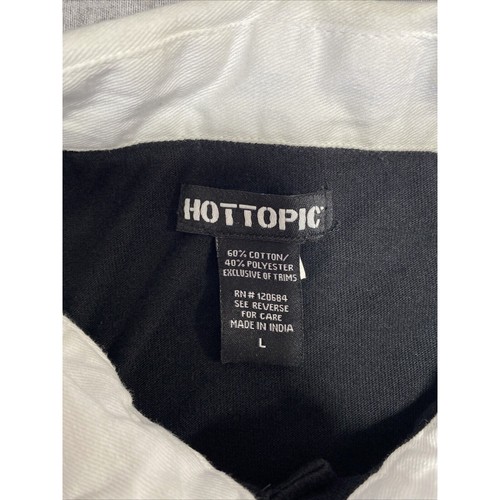 Hot Topic Shirt Mens Large Black Chain Contrast Collar Y2k Streetwear ...