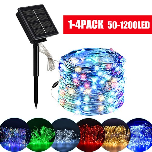 1-4PACK LED Solar Fairy String Lights Garden Outdoor Party Christmas ...