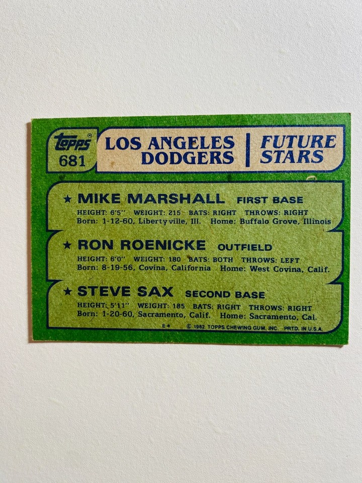 1982 TOPPS #681 DODGERS FUTURE STARS ROOKIE NM-MT MLB BASEBALL CARD | eBay