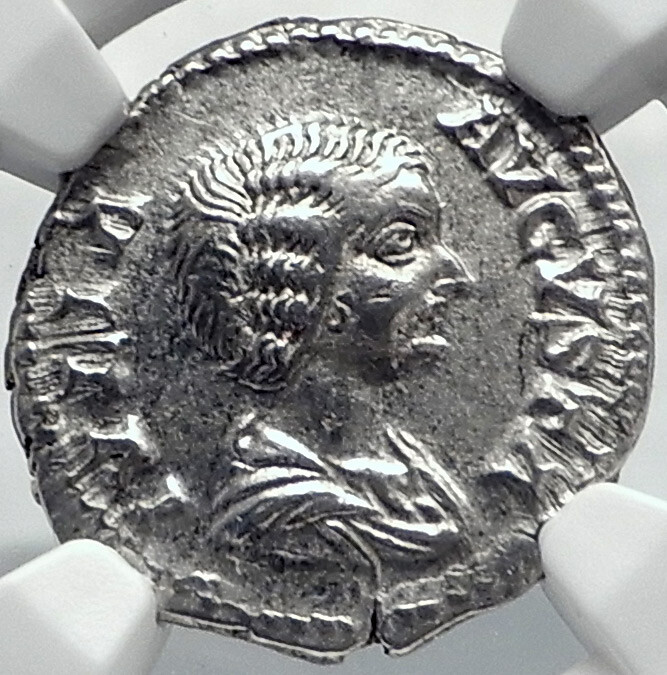 JULIA DOMNA Authentic Ancient 200AD Rome Silver Roman Coin PIETAS NGC ...