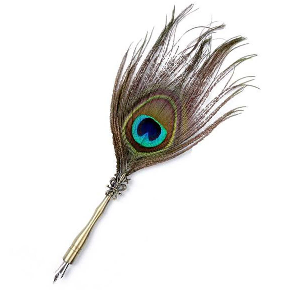 Peacock Feather Quill Pen