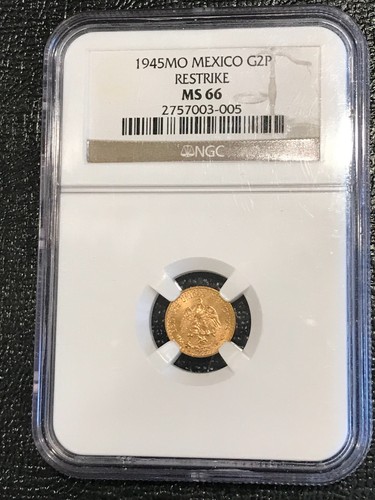 NGC MS66 1945 MO MEXICO G2P GOLD TWO PESOS RESTRIKE COIN-FEB205 | eBay