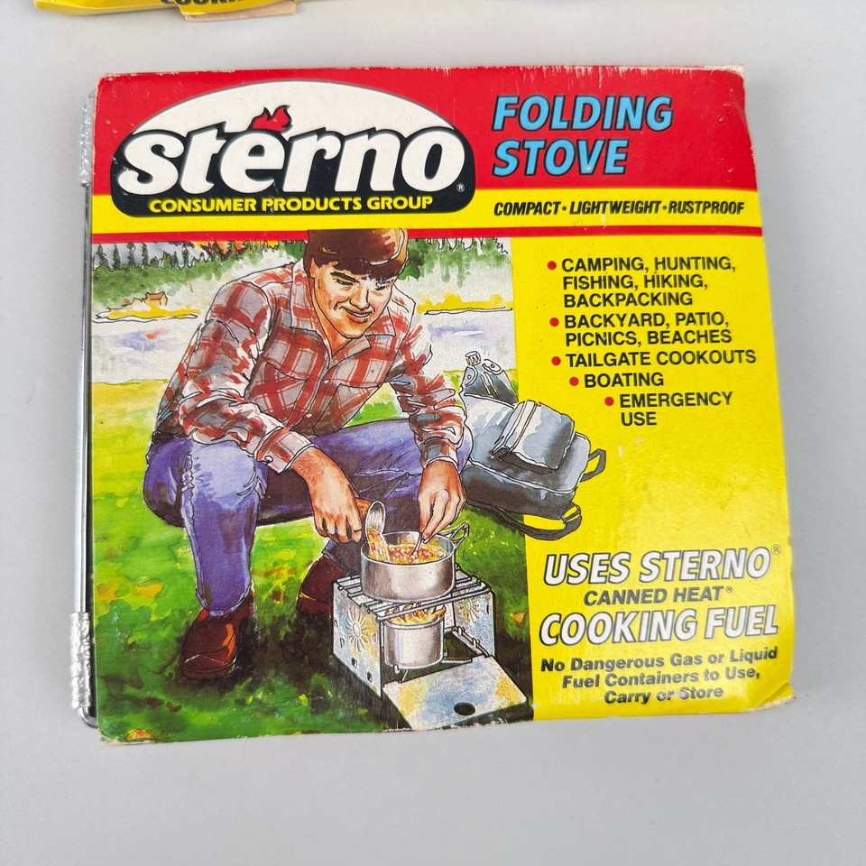 Sterno Folding Stove with Canned Heat Cooking Fuel for Camping ...