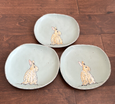 Spectrum Designz Salad Plate Blue Easter Bunny New Set Of 3 | eBay