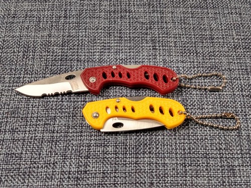 Ridge Runner Pocket Knife - 4in. Small Plastic Keychain (Yellow + Red ...