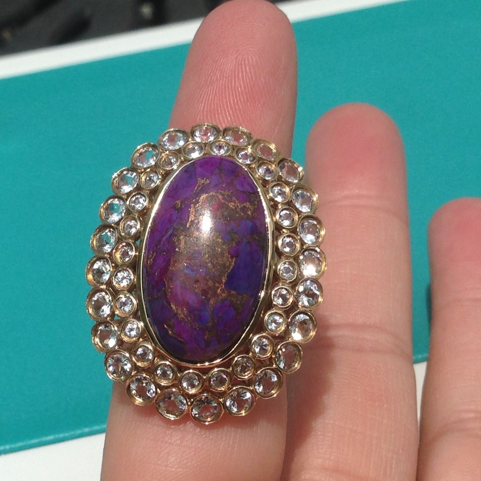 Rarities Carol Brodie Vermeil Purple Mohave Turquoise & White Topaz ...