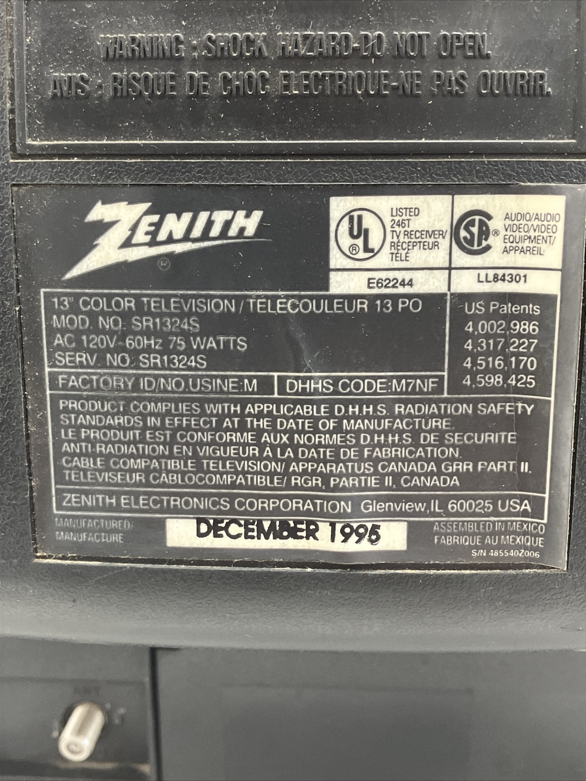 Retro Gaming TV Zenith 13" Inch SR1324S Vintage 1997 With Remote Tested ...