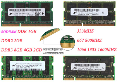 Micron DDR2 8G 8GB/4GB/2GB PC2 5300 6400 DDR3 800 1333MHz Laptop Memory ...
