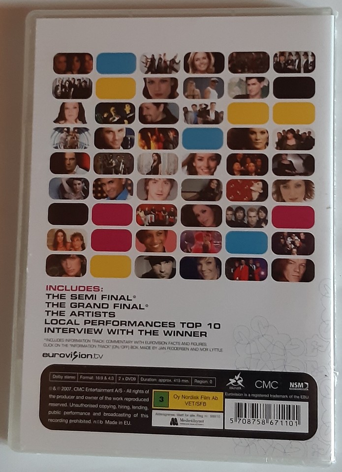 Eurovision Song Contest: Helsinki 2007 (DVD, 2007, 2-Disc Set) *still ...