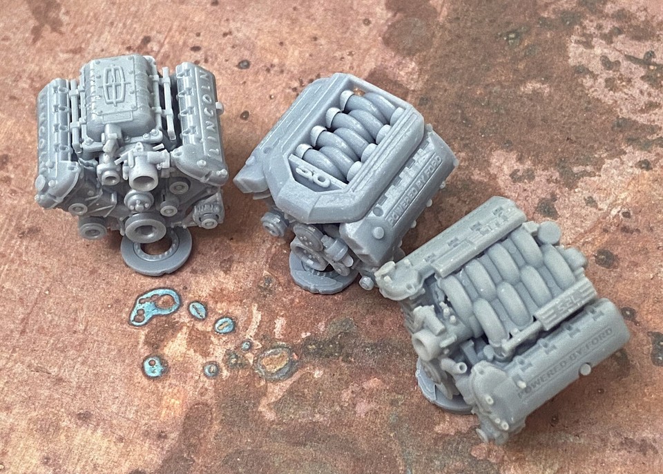 1:24 Scale: Ford Engine Pack; 3 Engines: Coyote 5.0, GT350 VooDoo ...