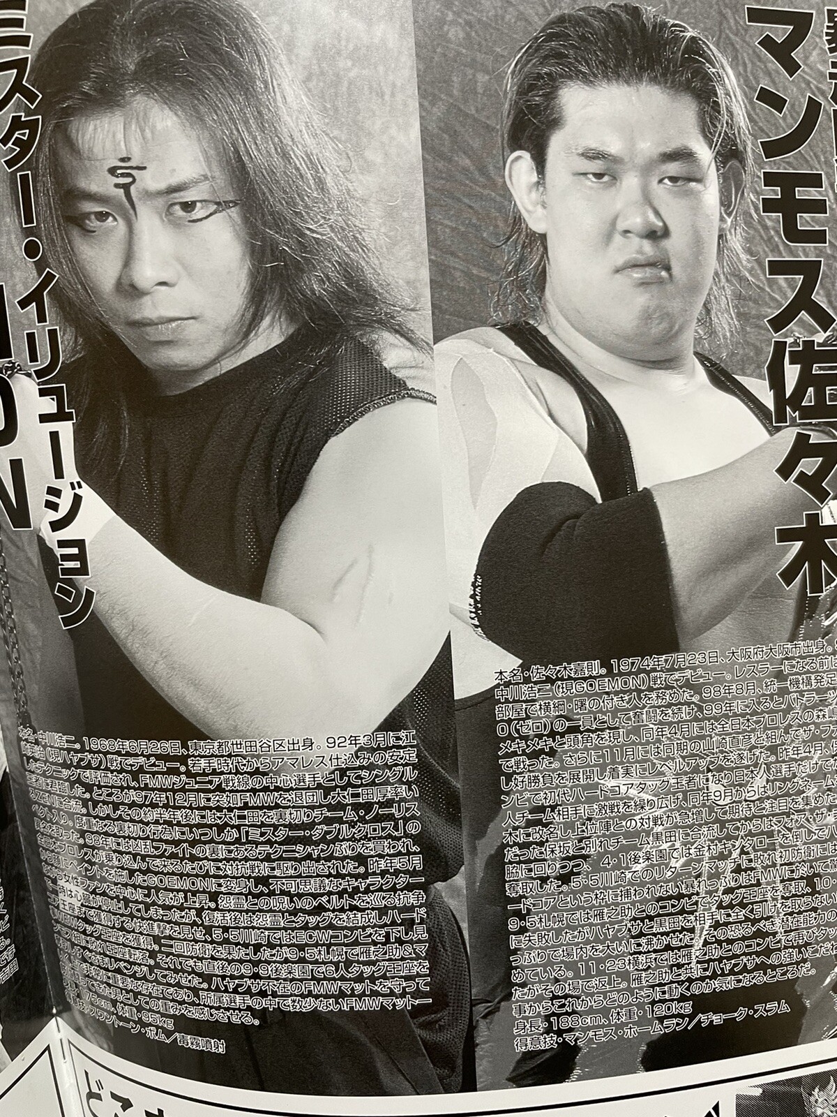 FMW 2001-2002 Official Program Kodo Fuyuki Mr.Gannosuke Masato Tanaka ...