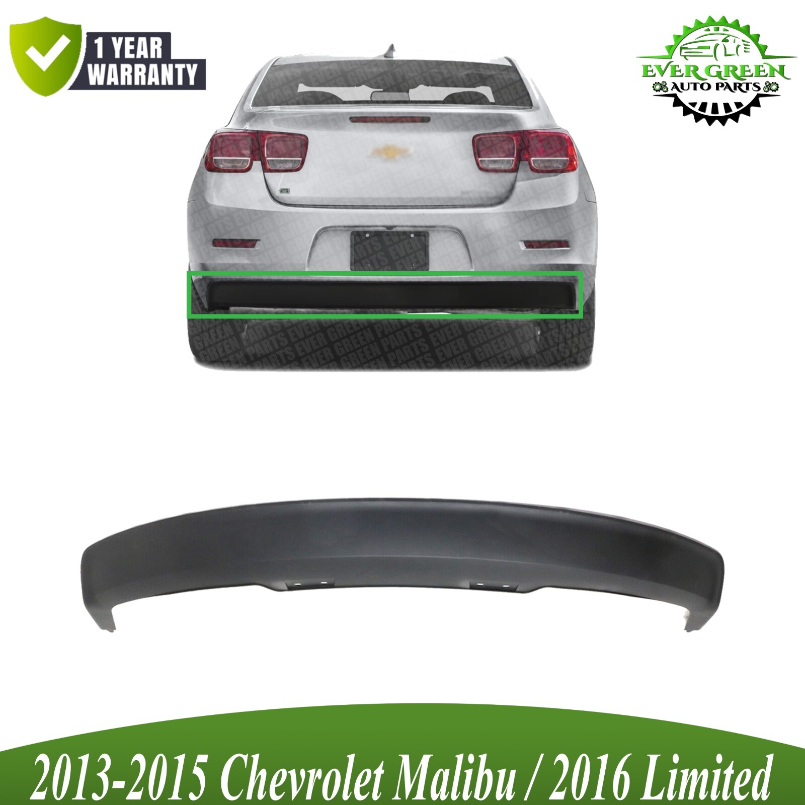 Rear Valance Textured For 2013-2015 Chevrolet Malibu / 2016 Malibu ...