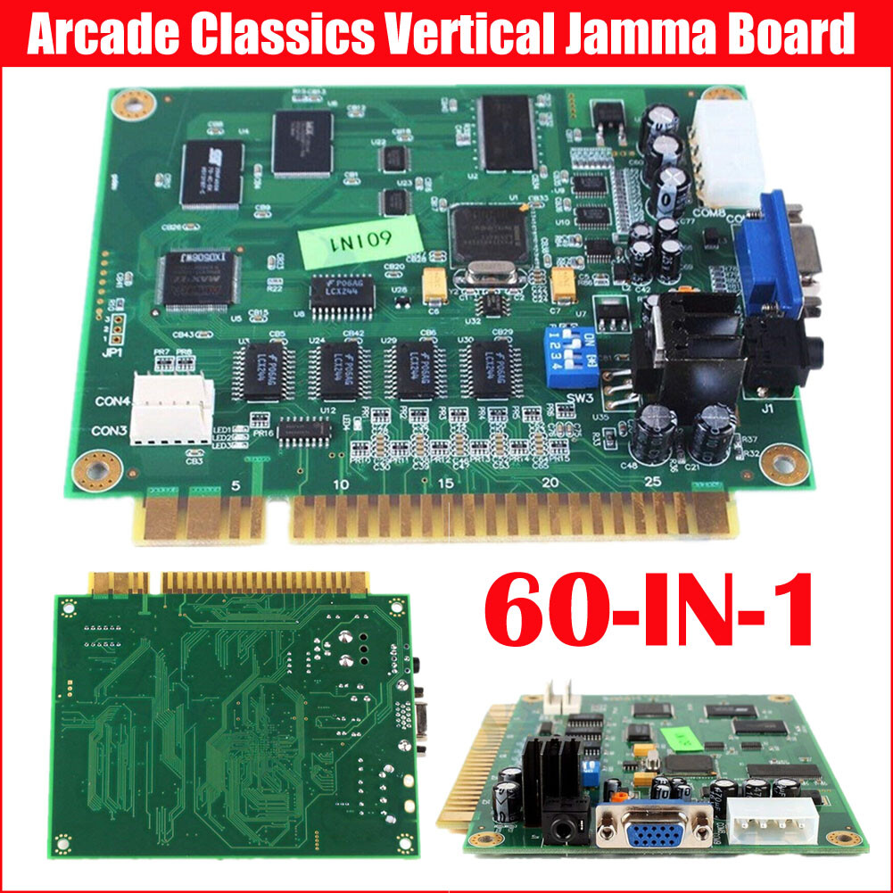 60 IN 1 Arcade Classics Vertical Jamma Board CGA/VGA CRT/LCD PCB Arcade ...