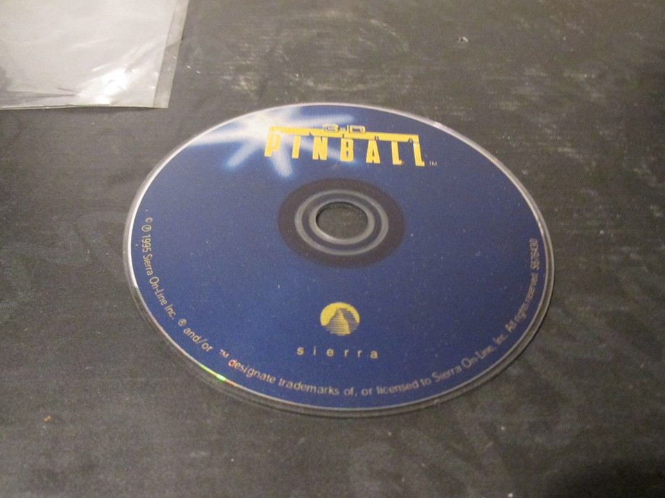 3 D Ultra Pinball For PC CD-ROM By Sierra Vintage Game 1995 Solo CD ...