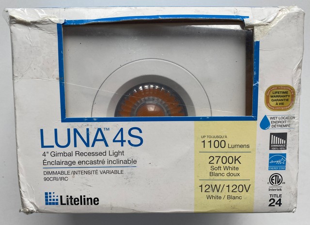 Liteline RA4S-12G-27K-90WH Luna 4S 4" Gimbal Recessed Light 12W 120V ...