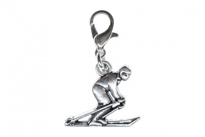Skier Winter Charm Ski Skier Charm Skikurs Silver Miniblings ...