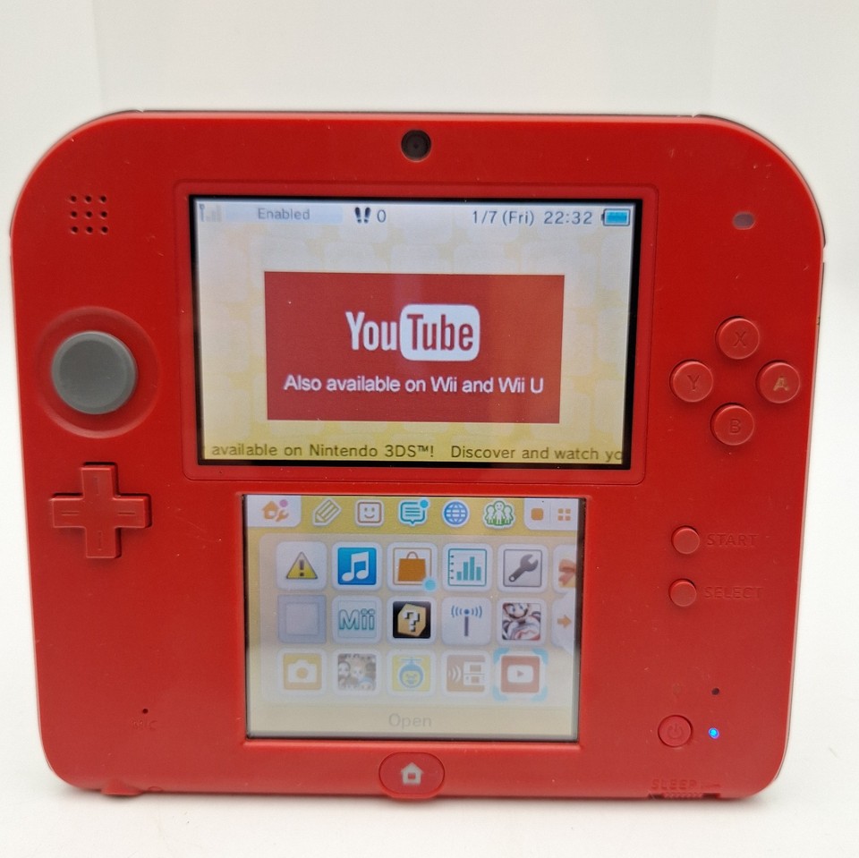 Nintendo 2DS Console Black & Red Pre-Owned Tested & Working w/ Charger ...