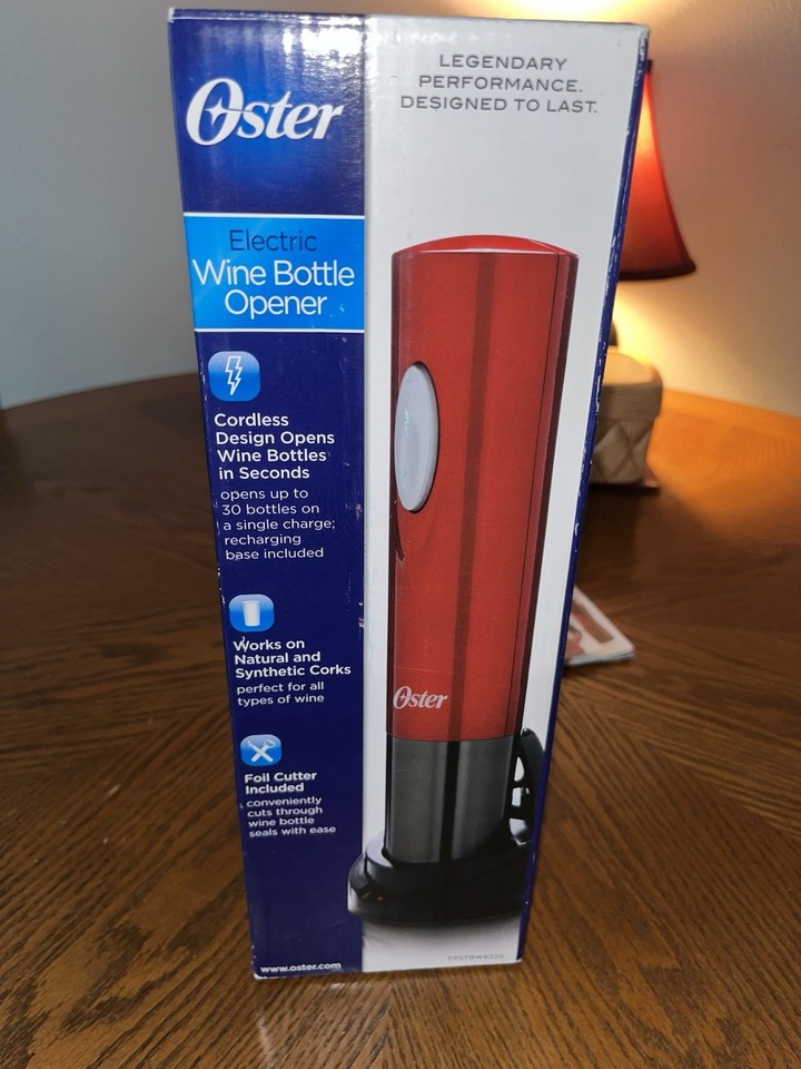 Oster Cordless Electric Wine Bottle Opener Foil Cutter Charging Base | eBay
