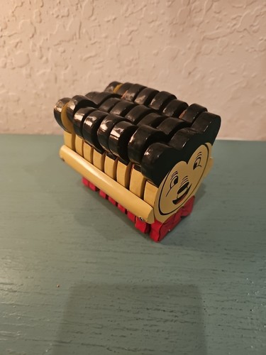 Vintage & Very Rare MidCentury Mickey Mouse Knock-Off Wood Coaster Set ...