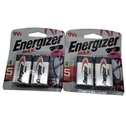 9V2 Energizer MAX 9 Volt Batteries Two Packs Four Count Exp 12 2029 | eBay