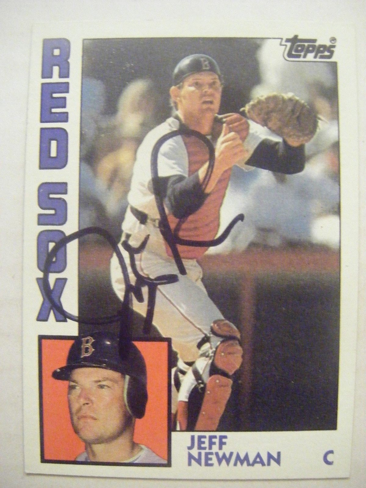 JEFF NEWMAN signed RED SOX 1984 Topps baseball card AUTO TCU TEXAS ...