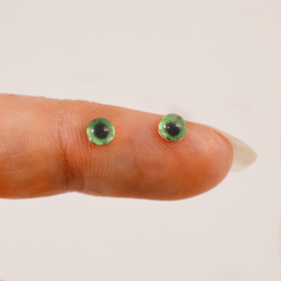 4mm Tiny Green Human Style Small Glass Eyes | Jewelry Clay Sculpture ...