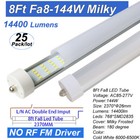 8 Foot LED Shop Lights Single Pin FA8 8FT LED Tube Light Bulbs T8 T12 ...