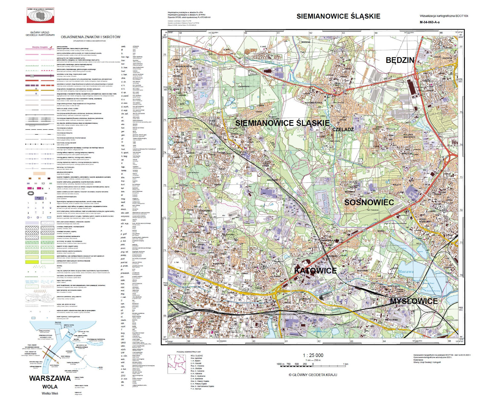 Polish Topographic Map Katowice Kattowitz Oberschlesien Poland 1:25,000 ...
