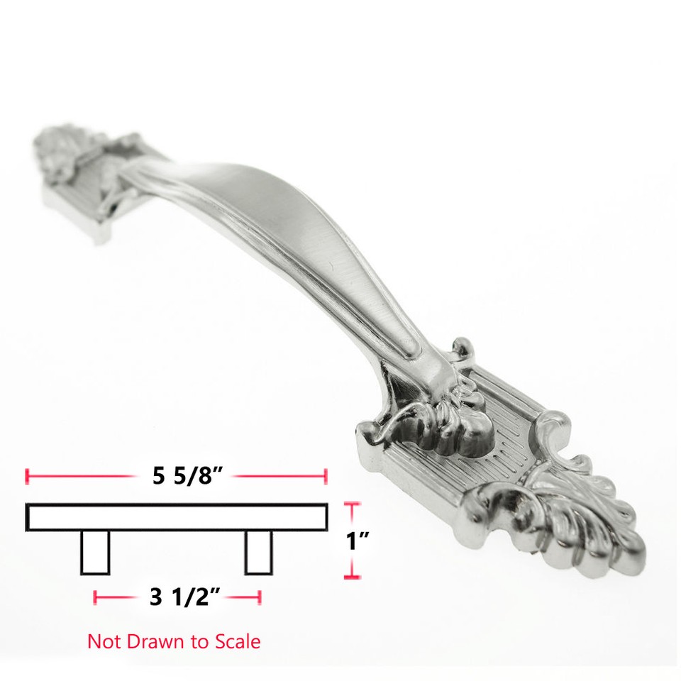 Traditional Brushed Nickel Cabinet Knob Drawer Pulls Handles Dresser ...