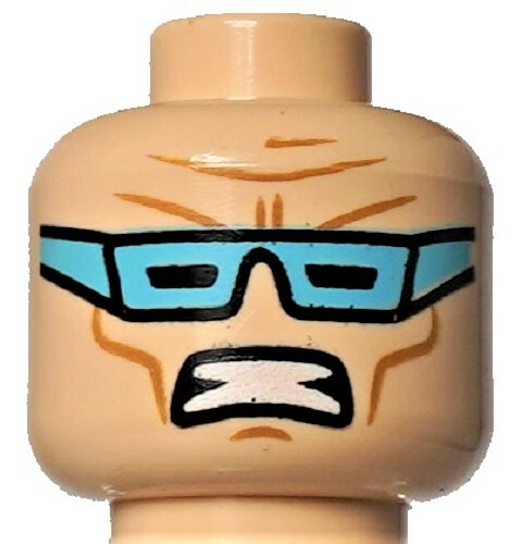 ☀️NEW Lego Minifigure Head Dual Sided Medium Blue Goggles Clenched ...