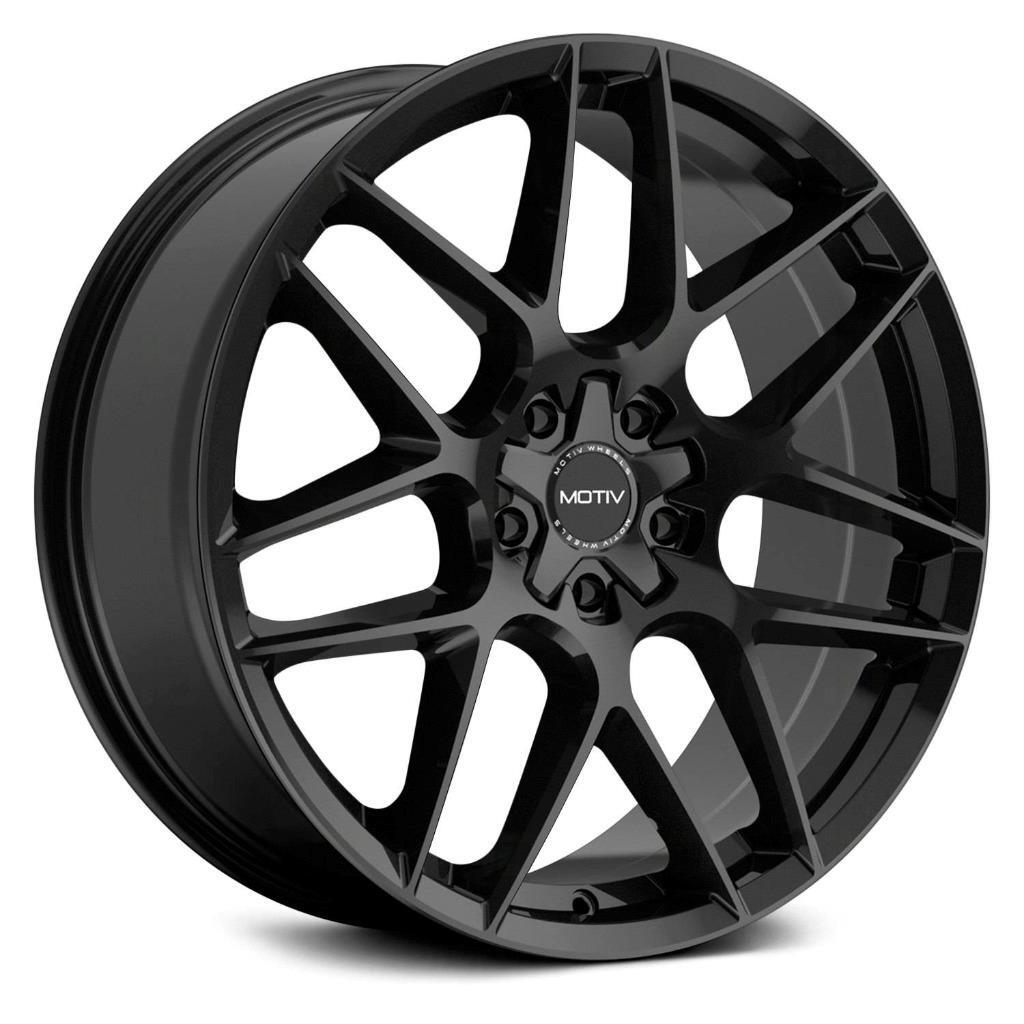 20 inch 20x8.5 Motiv 435B Foil Gloss Black wheels rims 5x4.25 5x108 +40 ...