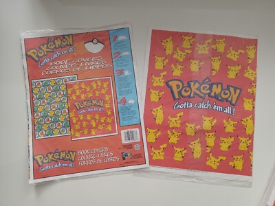 Vintage Pokémon 2 School Book Covers Pikachu Squirtle Charmander ...