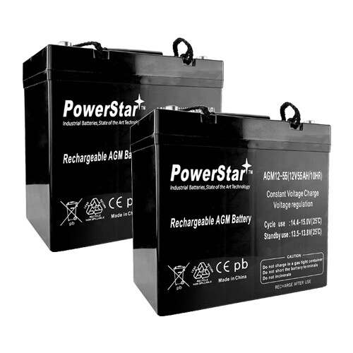 2 Pack - 12V 55Ah Scooter Battery UB12550 Group 22NF for Pride Jazzy ...