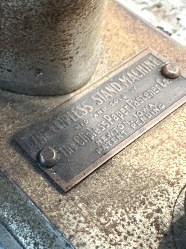 The Clipless Stand Machine - The Clipless Paper Fastener Co. - Newton ...