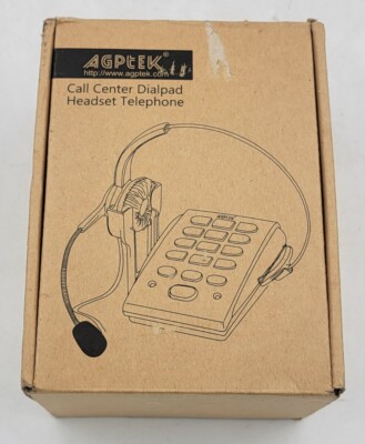 AGPtEK Corded Telephone with Headset & Dialpad for House Call Center ...