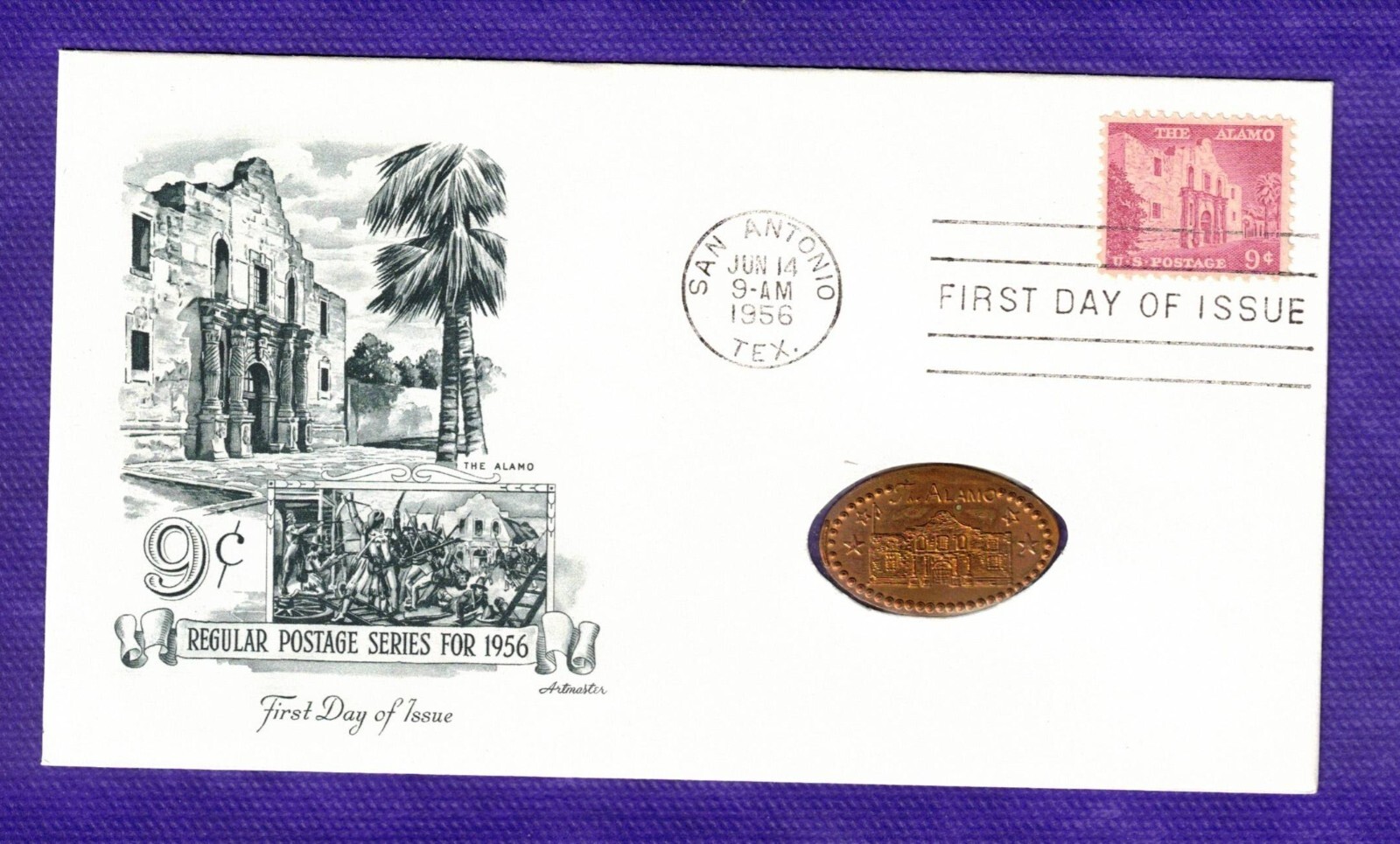 THE ALAMO San Antonio Texas Elongated Pressed Copper Penny 1956 First ...