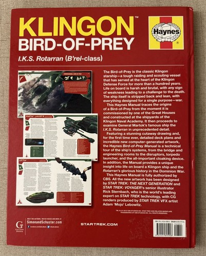 Haynes Manual: Klingon Bird of Prey IKS Rotarran (B'rel-class) 1st Ed ...