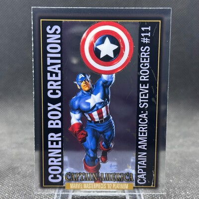 Marvel Masterpieces '92 Platinum Captain America Corner Box Creations # ...