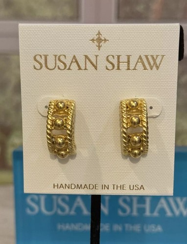 Susan Shaw Gold Half Hoop Earrings, NWT | eBay
