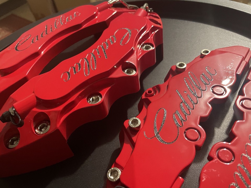 For Cadillac Escalade XT6 XT4 XT5 Front Engraved Brake Caliper Cover | Red