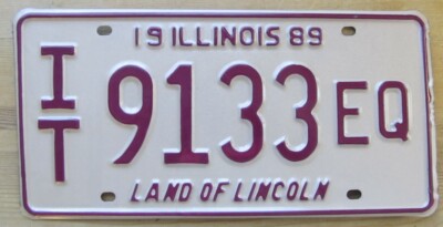 Illinois 1989 TRANSPORTER License Plate # IT 9133 EQ | eBay