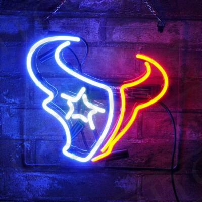 Houston Texans Acrylic Neon Sign 14" Light Lamp Bedroom Gift Artwork ...