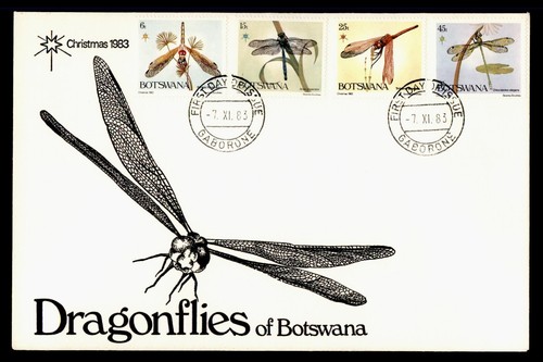 DR WHO 1983 BOTSWANA FDC DRAGONFLY INSECT CACHET COMBO CHRISTMAS k56301 ...