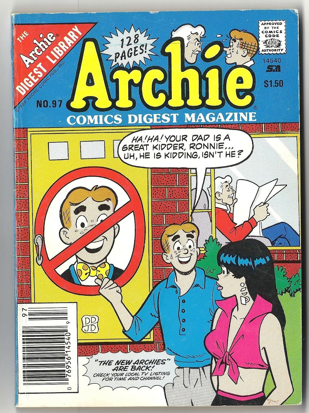 ARCHIE Digest Library, ARCHIE COMICS DIGEST MAGAZINE #97, Aug. 1989. No ...