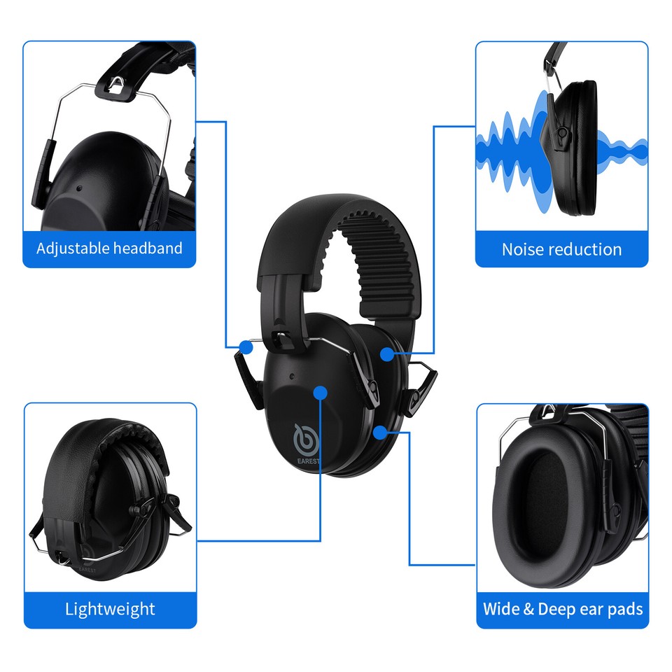 Earest Protection Ear Muffs Reduction Noise Hearing For Gun Shooting ...