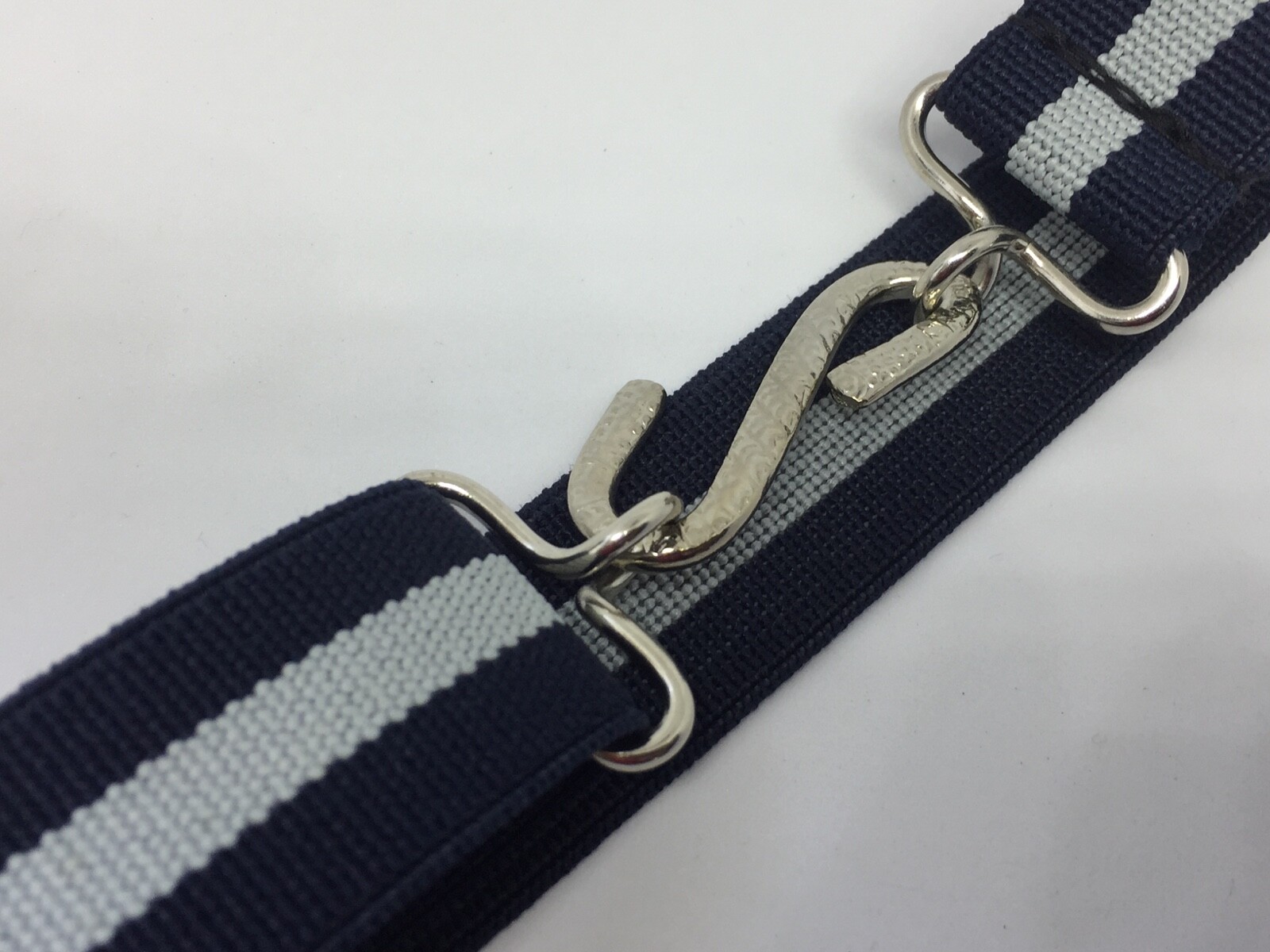 Elasticated Snake Belt Navy & Grey 24mm Adult Boys Mens Girls xl xxl ...