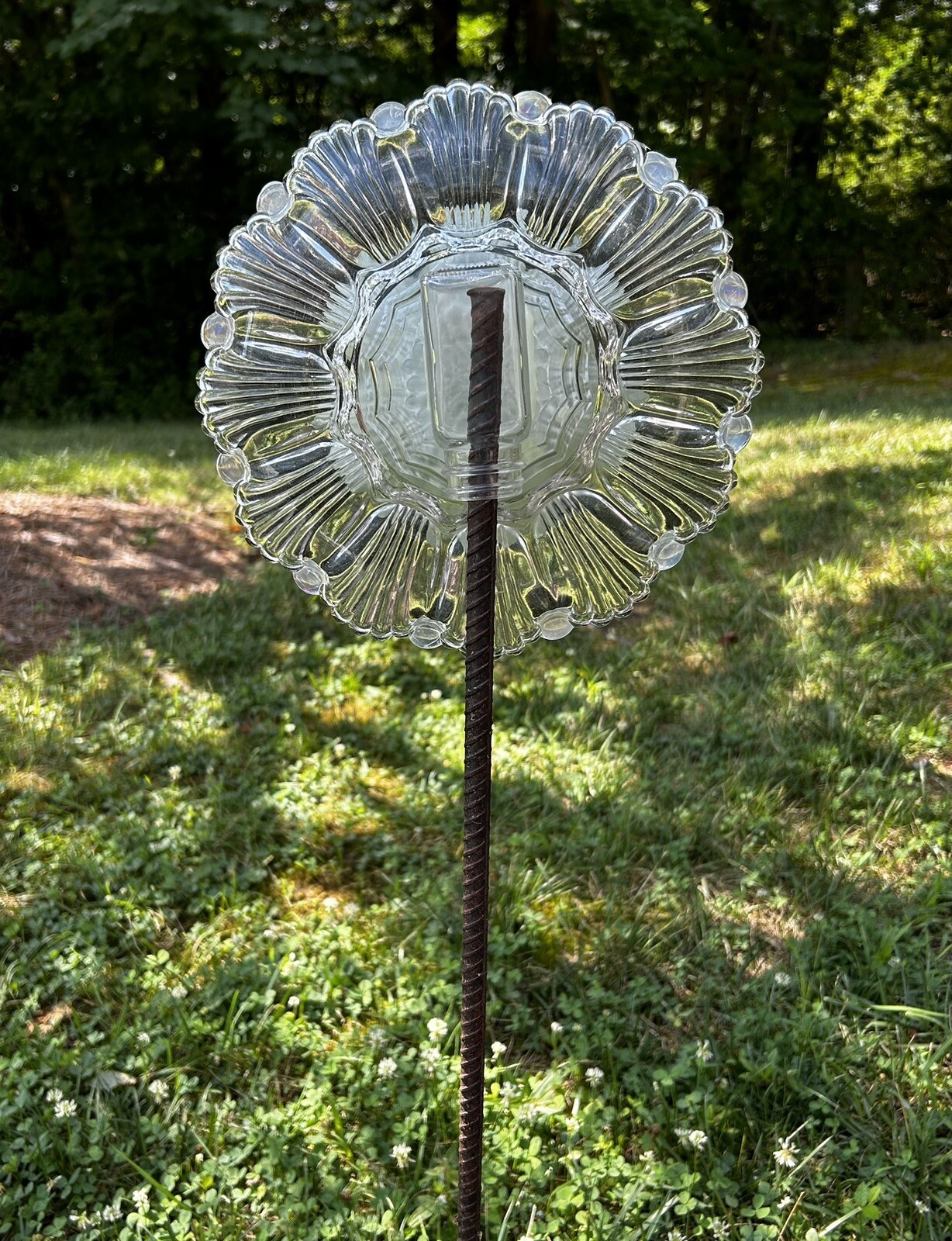 Mint Green Blossom & Clear Glass Garden Flower Repurposed Suncatcher ...