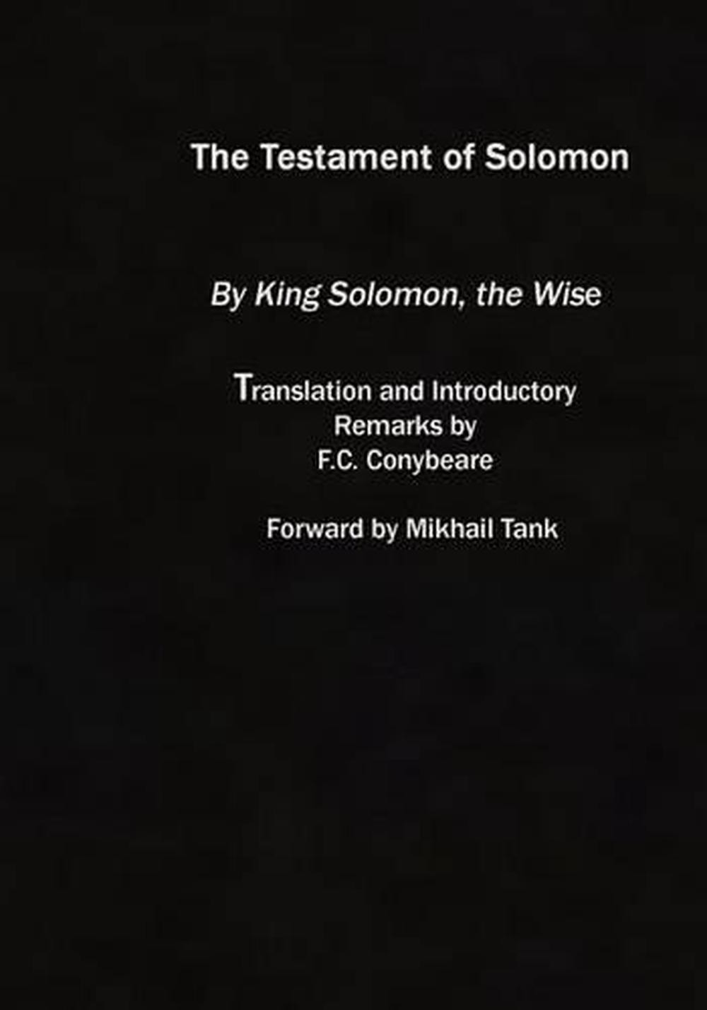 The Testament of Solomon: (original Version) by King Solomon (English ...