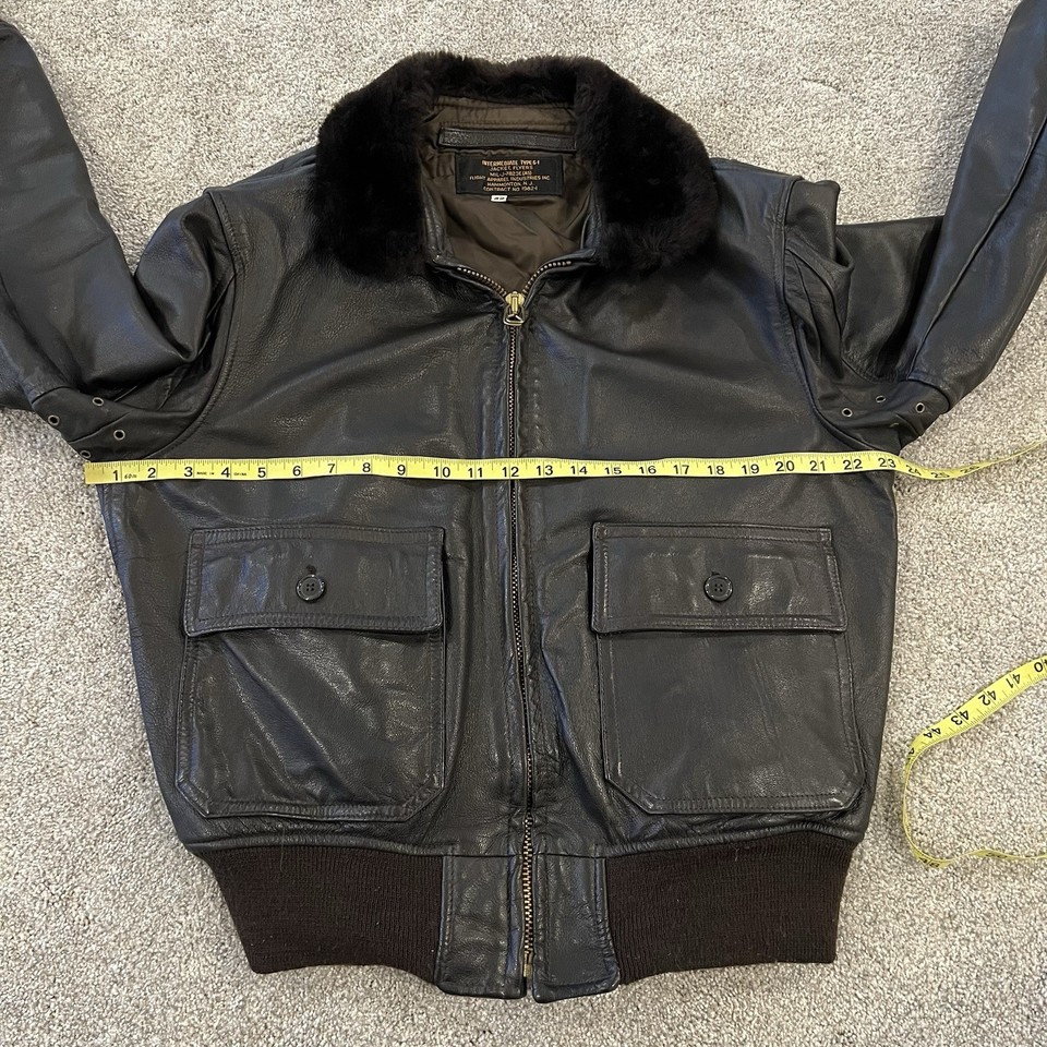 Vintage USN US Navy Leather Jacket Flyers Type G-1 Size 42 Brown Flight ...